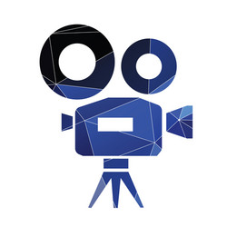 Video camera icon abstract triangle Royalty Free Vector