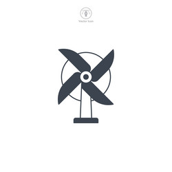 Wind turbine icon a stylized power generator Vector Image