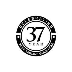 37th year anniversary emblem logo design template Vector Image