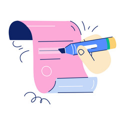 A flat style depicting text highlight Royalty Free Vector