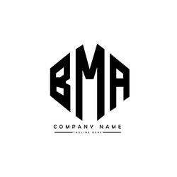 Bma letter logo design with polygon shape Vector Image
