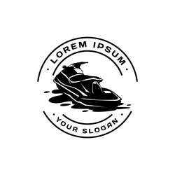 Vintage jet ski logo design template Royalty Free Vector