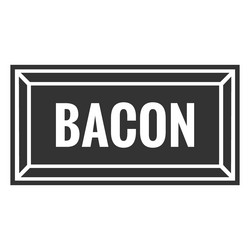 Bacon text doodle label Royalty Free Vector Image