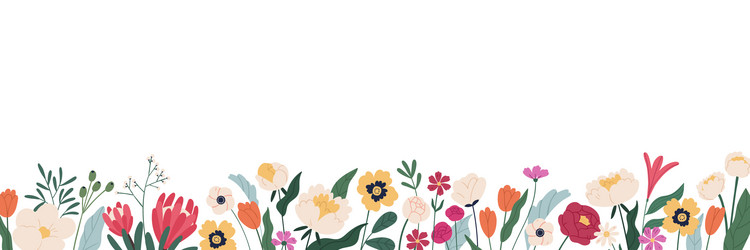 Cute horizontal banner with colourful hand drawn Vector Image