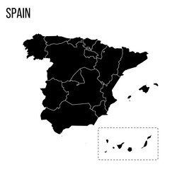 Spain political map of administrative divisions Vector Image