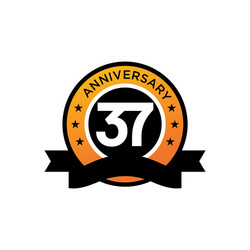 37th year anniversary emblem logo design template Vector Image