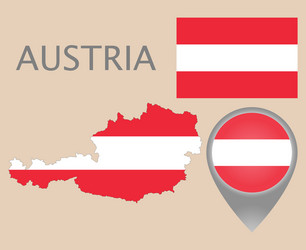 Austria map icon in flat style sign Royalty Free Vector