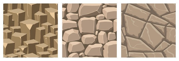 Cartoon game textures rocks dirt and ground Vector Image