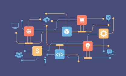 Internet business background banner research Vector Image