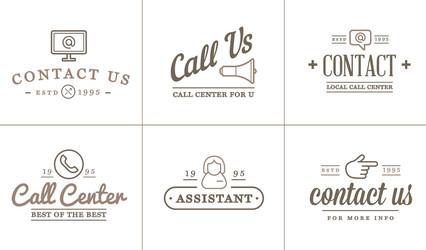 Set of contact us service elements and assistance Vector Image