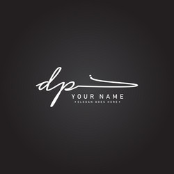 Dp initial logo in signature style Royalty Free Vector Image