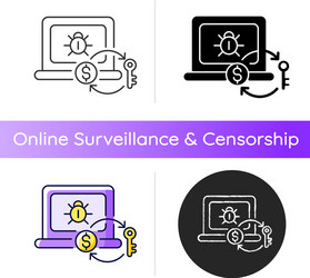 Ransomware purple rgb color icon Royalty Free Vector Image
