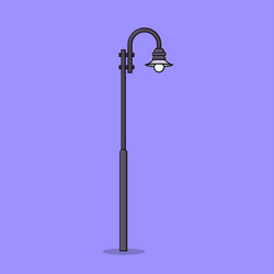 Street lamp post icon with outline Royalty Free Vector Image