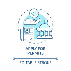 Apply for permits concept icon Royalty Free Vector Image