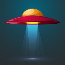 Ufo spaceship with light beam Royalty Free Vector Image
