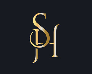 Initial monogram letter sh logo design Royalty Free Vector