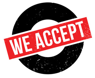 We accept rubber stamp Royalty Free Vector Image