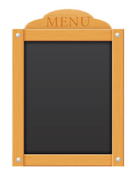 Wooden black menu board blank template for design Vector Image