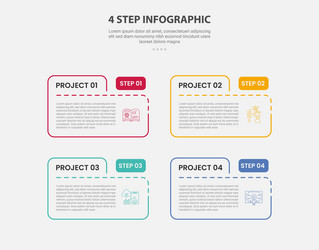 4 points template infographic outline style Vector Image
