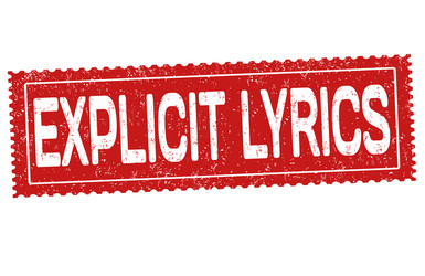 Explicit lyrics rubber stamp Royalty Free Vector Image