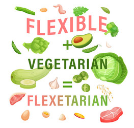 Flexitarian diet pyramid editable Royalty Free Vector Image