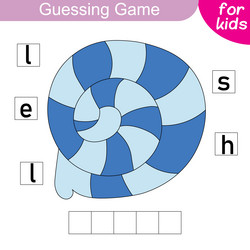 Guess the word shell logic puzzle game for kids Vector Image
