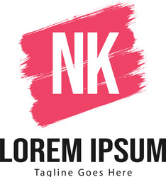 Initial nk logo template with modern frame Vector Image
