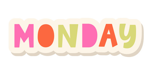 Days of week set sticker planner lettering element