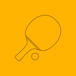 Continuous single one line of ping pong racket Vector Image