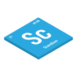 Scandium sc periodic table element Royalty Free Vector Image