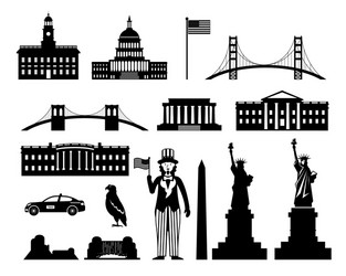 United states america usa objects label Royalty Free Vector