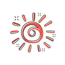 Cartoon hand drawn sun icon in comic style Vector Image