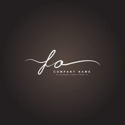 Initial letter fo logo template in handwritten Vector Image