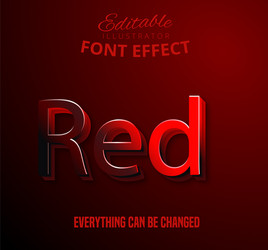 Red text editable font effect Royalty Free Vector Image