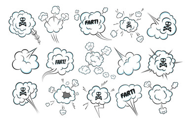 Smelling pop art comic book cartoon fart cloud Vector Image