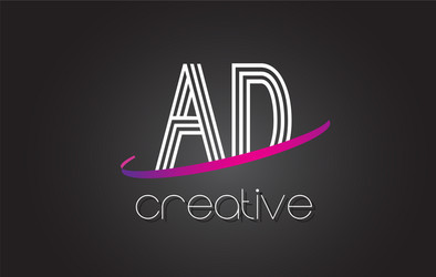 Ad a d swoosh letter logo design with modern Vector Image