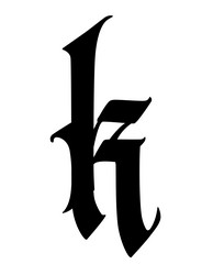 Letter k in the gothic style old alphabet Vector Image