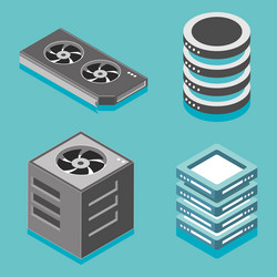 Icons set storage tech Royalty Free Vector Image