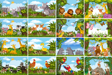 Different kinds of wild animals Royalty Free Vector Image