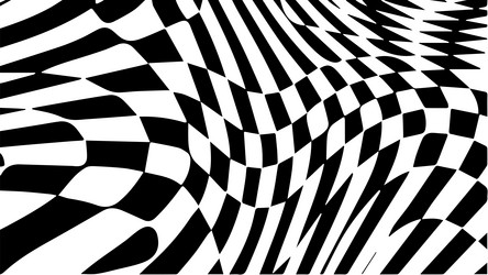Black and white chess wave pattern checker board Vector Image