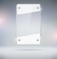 Realistic horizontal transparent glass frame Vector Image