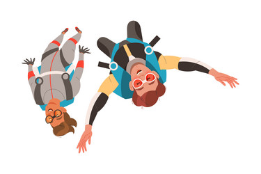 Man character skydiving falling down Royalty Free Vector