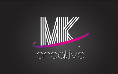 Mk m k letter modern logo design with yellow Vector Image