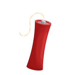 Red dynamite stick bomb in cartoon style isolated Vector Image