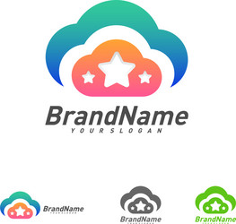 Star cloud logo template cloud logo design Vector Image