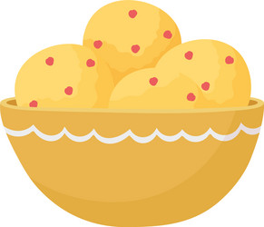 Bowl with chocolate cookies sweet confectionery Vector Image