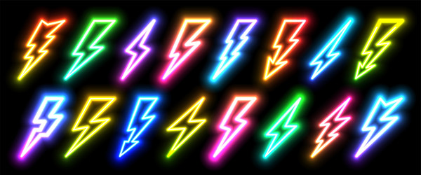 Neon Lightning Bolt Vector Images (over 1,900)