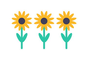 Flower icon side view set Royalty Free Vector Image