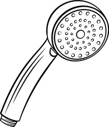 Shower head with water drops Royalty Free Vector Image