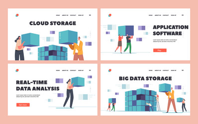 Identify data sources landing page template tiny Vector Image
